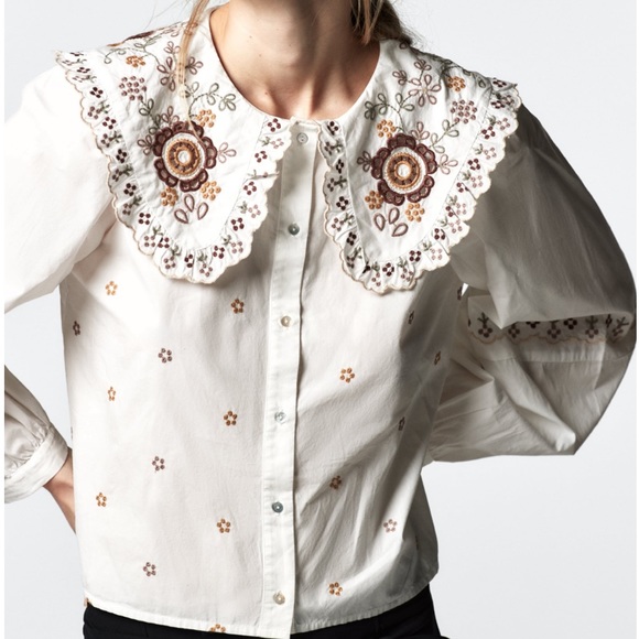 Zara | Tops | Zara Peter Pan Collard Shirt | Poshmark